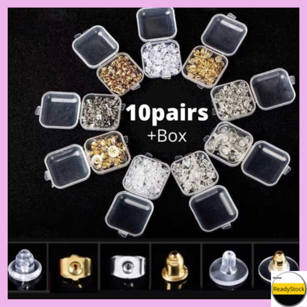Ship24HrsPerak 10pairs Rubber Earring Back Block Soft Silicone Anti ...