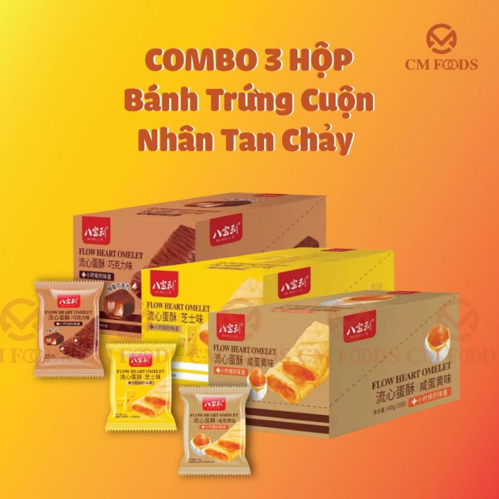 [3 Hộp] Bánh Trứng Cuộn Nhân Tan Chảy CM Foods - FLow Heart Omelet - Vị ...
