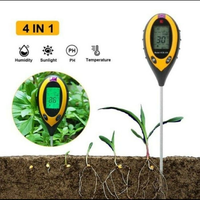 PH Meter Tanah Digital / Soil Analyzer / Alat Ukur pH Tanah 4 in 1 ...