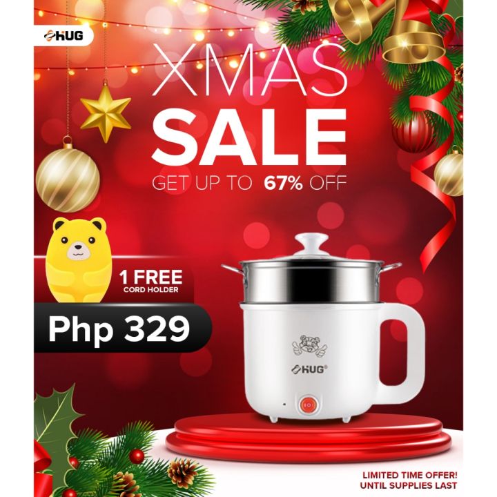 【COD】 HUG Mini Rice Cooker, 1.8L Multi-function Cooker Non-Stick Inner ...