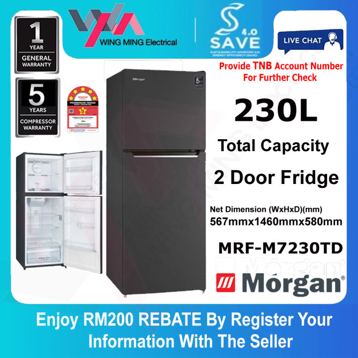 [ SAVE 4.0 ] Morgan 230L Refrigerator 2 Door/Peti Ais 2 Pintu (MRF ...