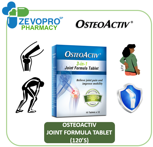 OsteoActiv 3-In-1 Joint Formula Tablets 30s/ 120s [EXP 01/2026] For ...