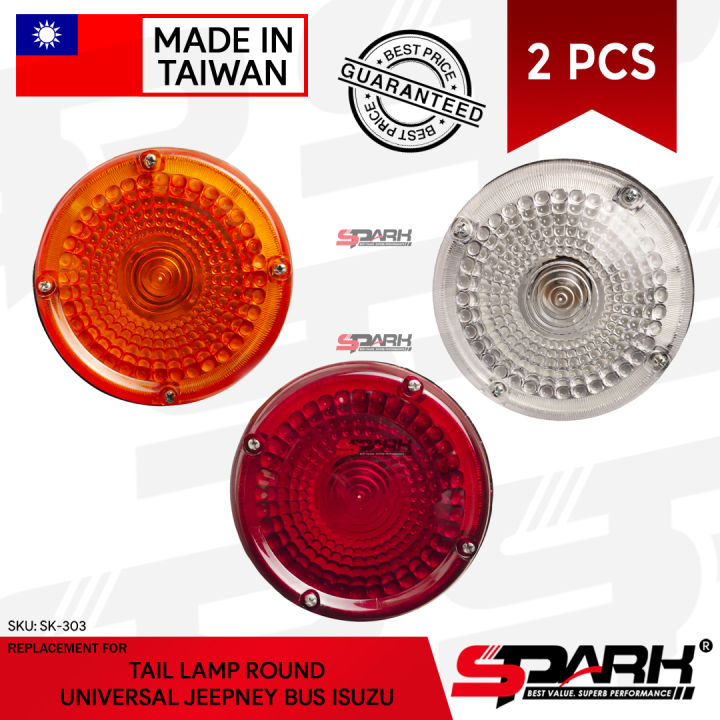(2 PCS) Tail Lamp Taillight Tail Light Round Universal Jeepney Truck ...