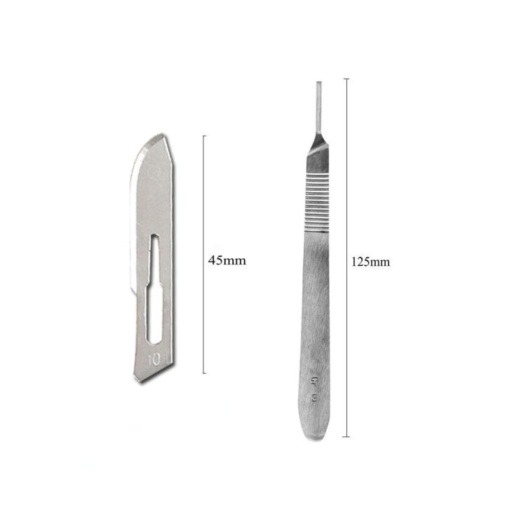 SSUJXW 10Pcs STERILE Scalpel Blades # 10 with Handle for Dermaplaning ...
