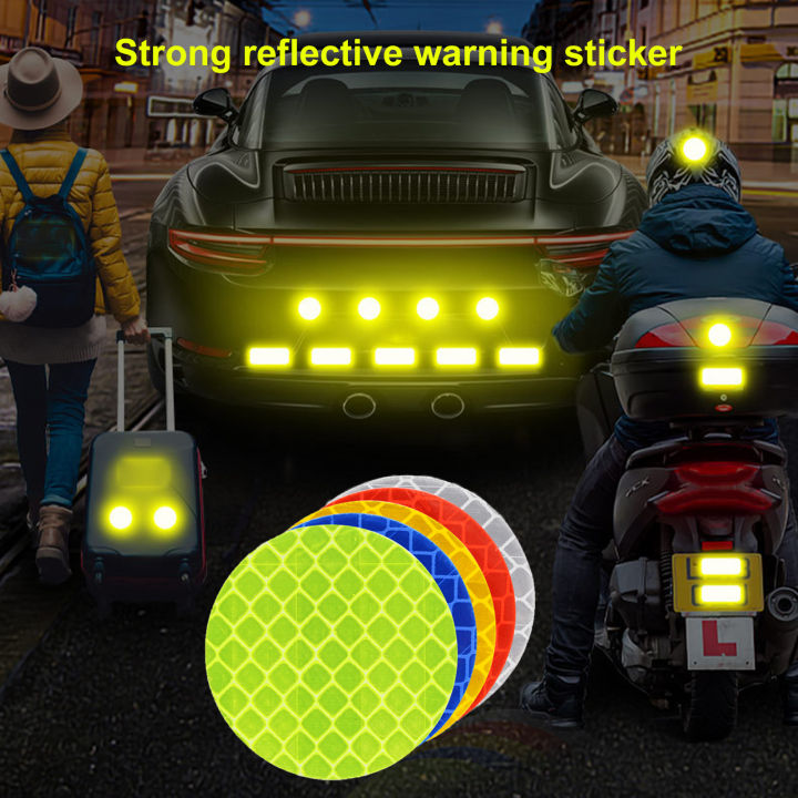 10Pcs Round Shape Reflective Decals Anti-fade Anti Scratch Plastic ...