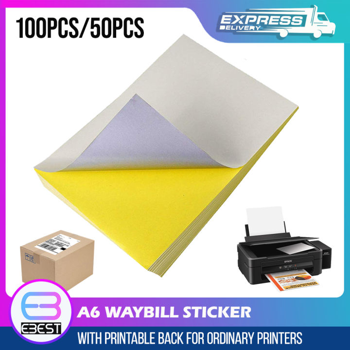 A6 Printable Waybill Sticker Smudge Proof Paper with Printable Back ...