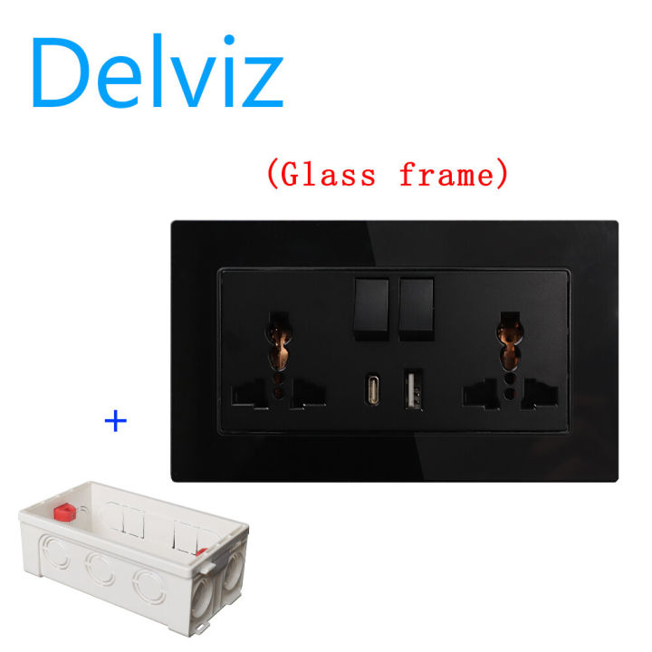 DELVIZ power socket. Dual 3-hole 1A1C charging socket. The power supply ...