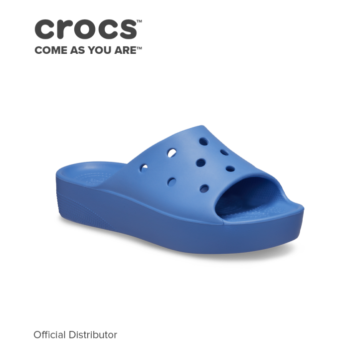 Crocs Women's Classic Platform Slide in Elemental Blue | Lazada PH