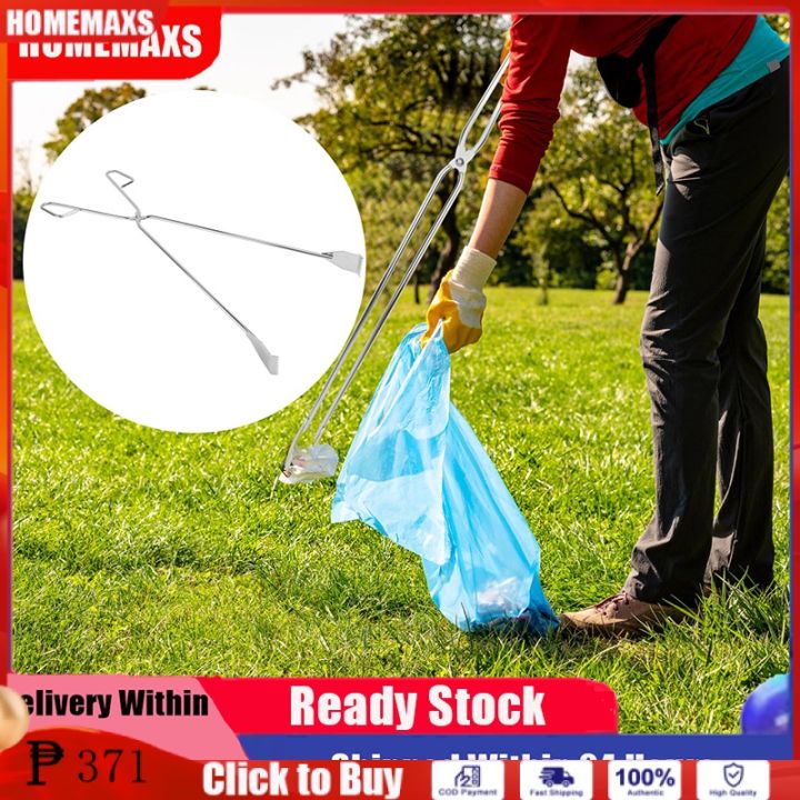 HOMEMAXS Pick Up Tool Stainless Steel Portable Scissor Shape Long Tongs ...