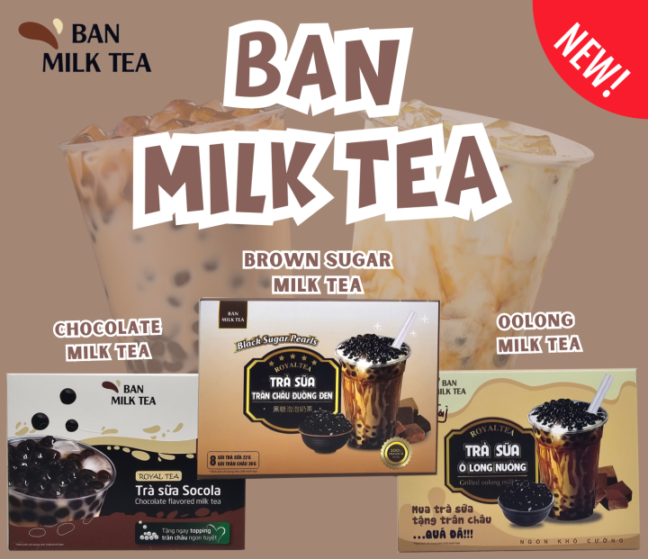 BAN MILK TEA Brown Sugar | Oolong | Chocolate | Lazada PH