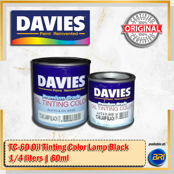 DAVIES TC-60 Oil Tinting Color Lamp Black [1/4L | 60ml] | Lazada PH