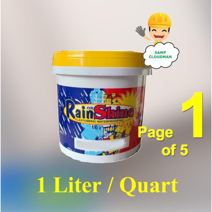 【COD】 Rain or Shine Elastomeric Waterproofing Paint Quart 1 Liter Chart ...