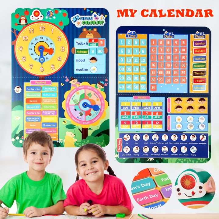 DIY My Daily Calendar Day Month Season Time Plan Chart Early Education ...