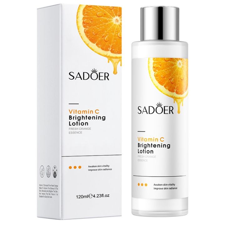 SADOER Vitamin C Brightening Lotion Fresh Orange Essence Hydrating Moisturizing Emulsion Facial ...