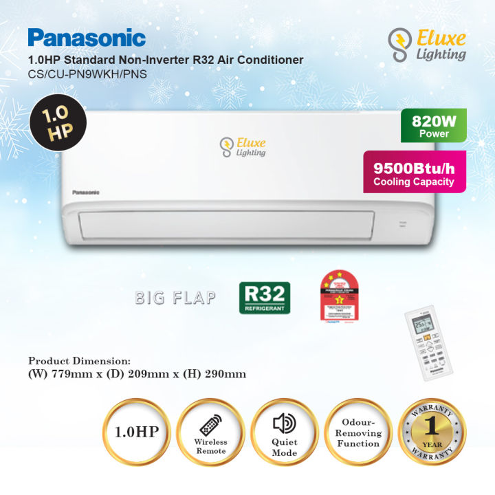 PANASONIC CS-PN9WKH / CU-PN9WKH 1.0HP R32 STANDARD NON INVERTER AIR ...