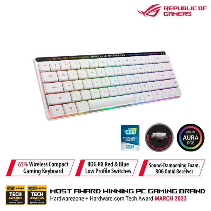 ROG M603 Falchion RX Low Profile 65% compact wireless gaming keyboard ...