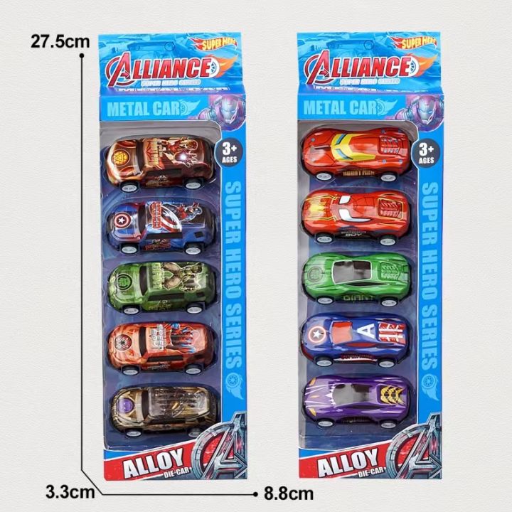 Children's 5 in 1 Pull back Hot Wheels mini Alliace hero car racing set ...