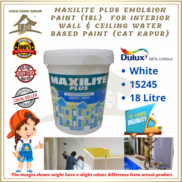 Maxilite Plus Emulsion Paint 18L Interior Wall/ Cat Kapur/ Cat untuk ...