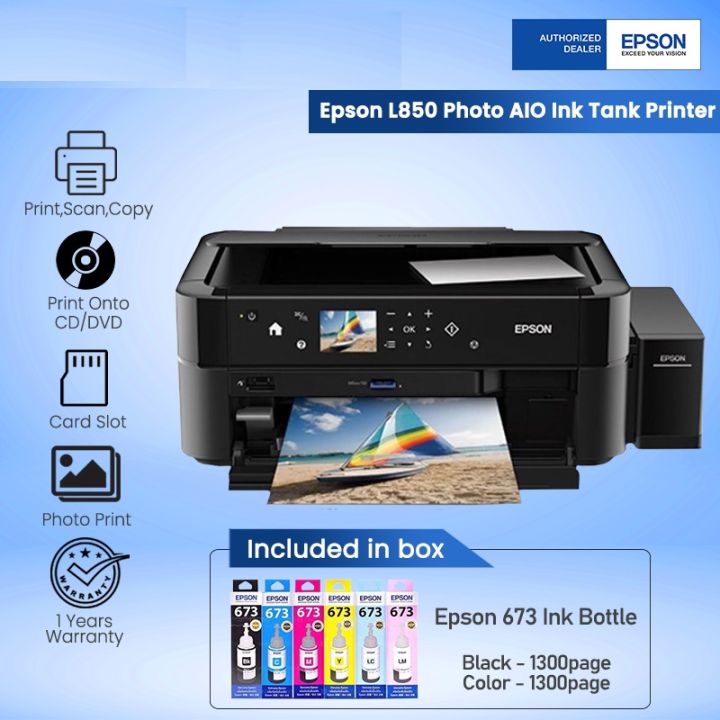 Epson Printer L850 Photo All-in-One Ink Tank Printer | Lazada PH