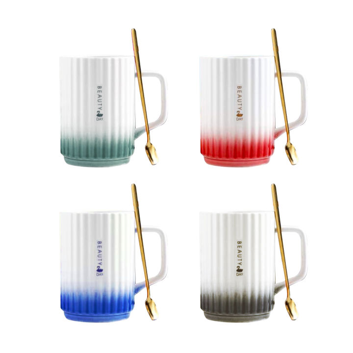 Classy Nordic Gradient Coffee Mug with Bamboo lid with Box | Lazada PH