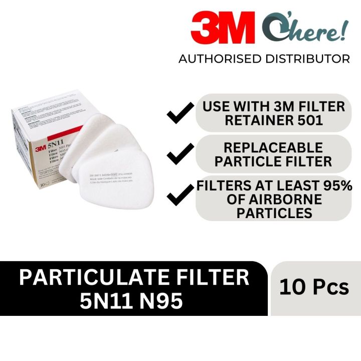 3M Particulate Filter 5N11 N95 Respiratory Protection 10 Pcs per Box ...