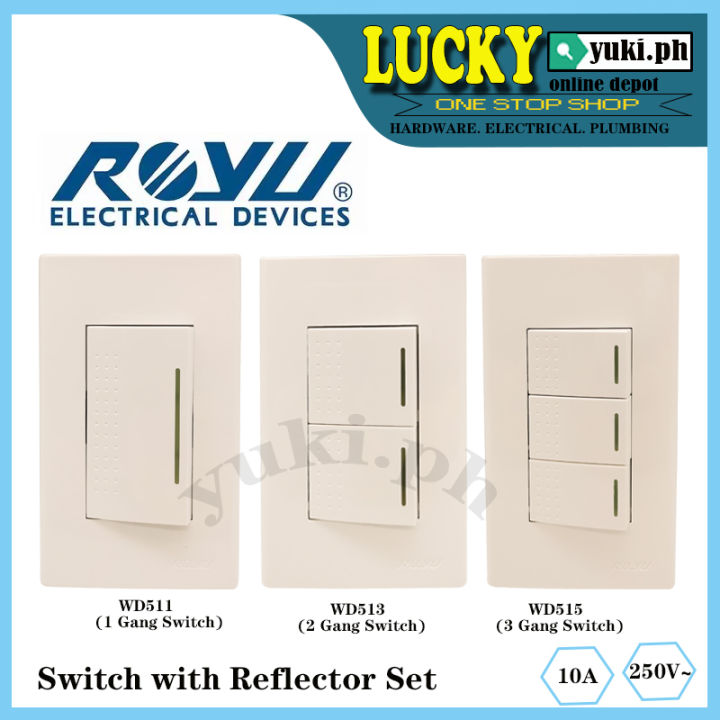 ROYU WIDE SERIES SWITCH W/ REFLECTORIZE 1-GANG (WD511) / 2-GANG (WD513 ...