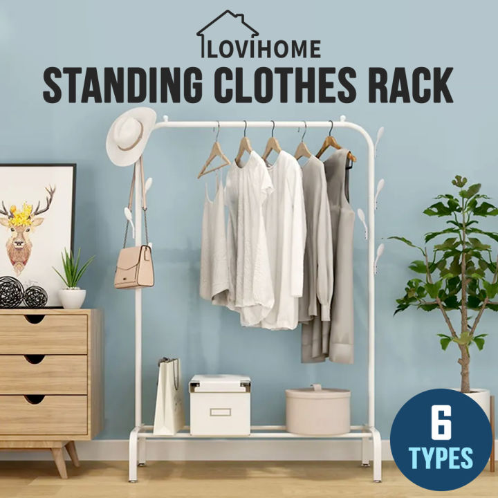 SG STURDY STEEL STANDING CLOTHES HANGER RACK STAND COAT CLOTHING ...