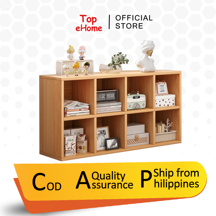 Topehome Display Cabinet Bookshelf Wooden Storage Cabinet Bedroom ...