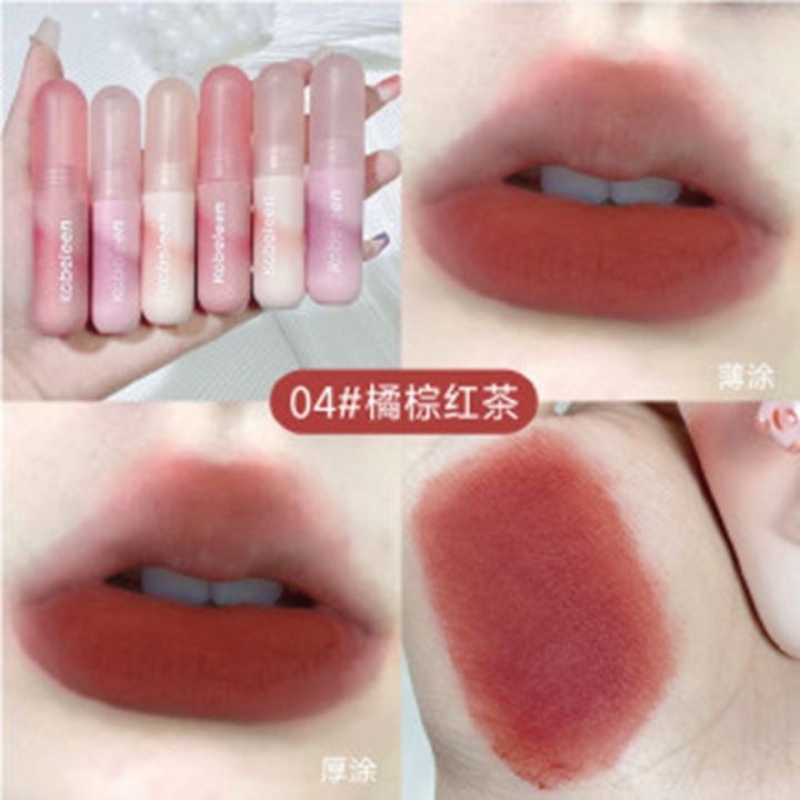 4 Color Lip Mud Liquid Lipstick Moisturizing High Pigment Lip Glaze Long Lasting Velvet Matte ...