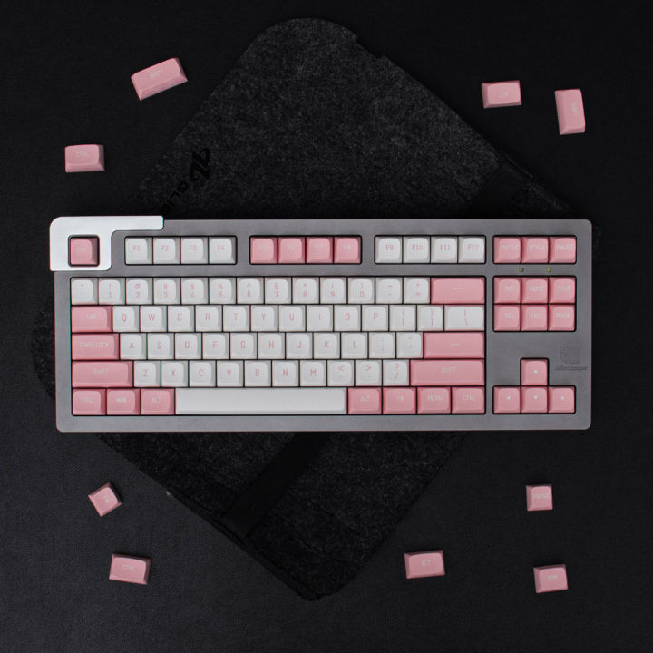 【Keycap Only】Minimalist Pink and White Keycap 150 Keys MSA Profile ABS ...