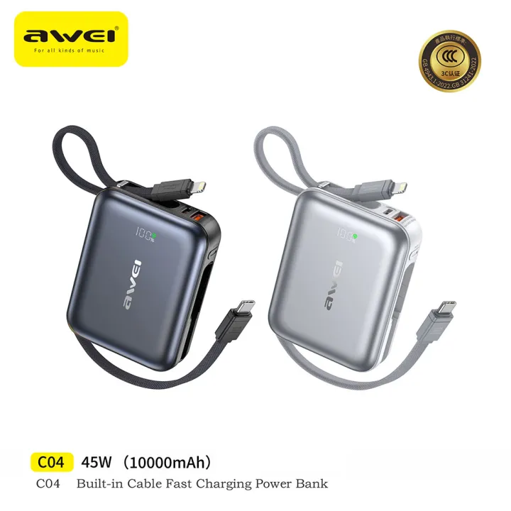 Awei C04 45W 10000 MAH Powerbank With 3C CCC Certification | Lazada PH