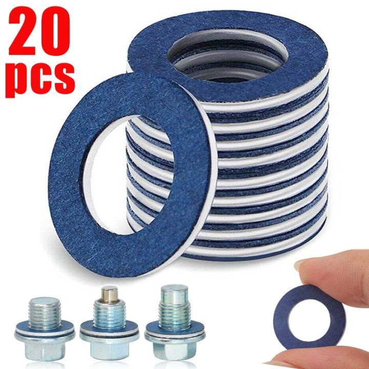 5-20Pcs Car Engine Bottom Case Oil Drain Plug Sealing Gasket Nut Washer ...