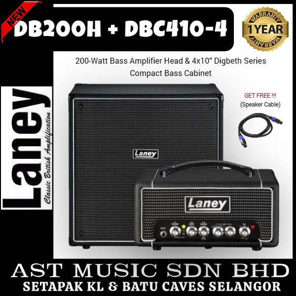Laney DBC410-4 & DB200H Set (Digbeth Compact Bass Cabinet & 200-Watt ...