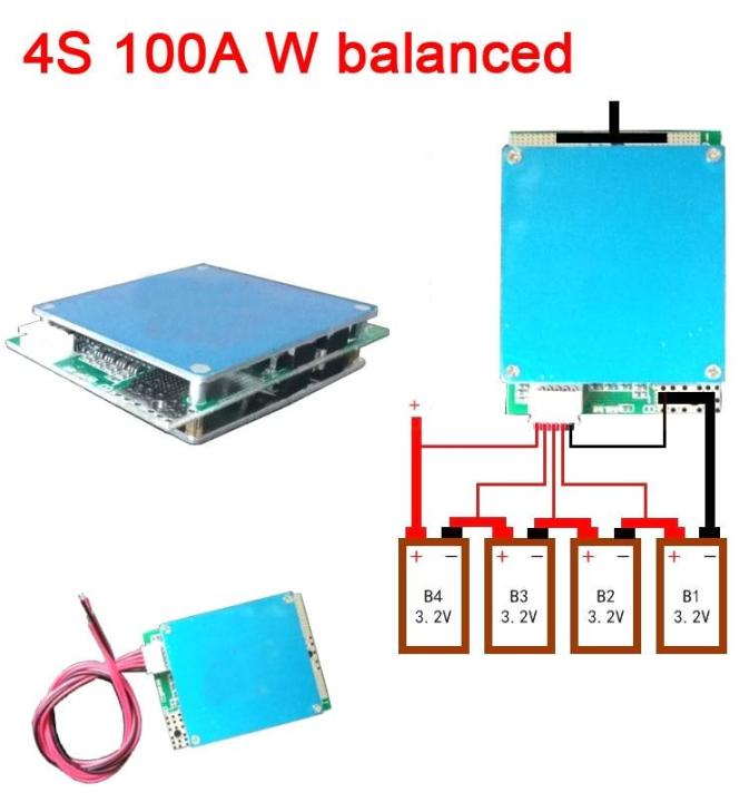 4S cell 12V 100A iron phosphate BMS protection board WITH balance High ...