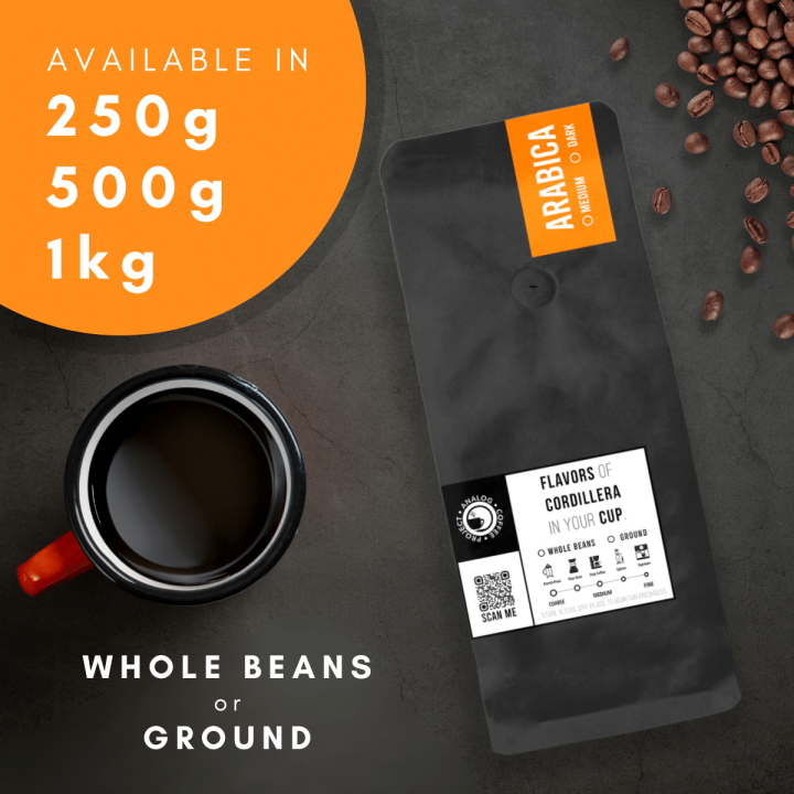 Arabica - Dark Roast - 1kg Whole Beans / Ground - Analog Coffee Project ...