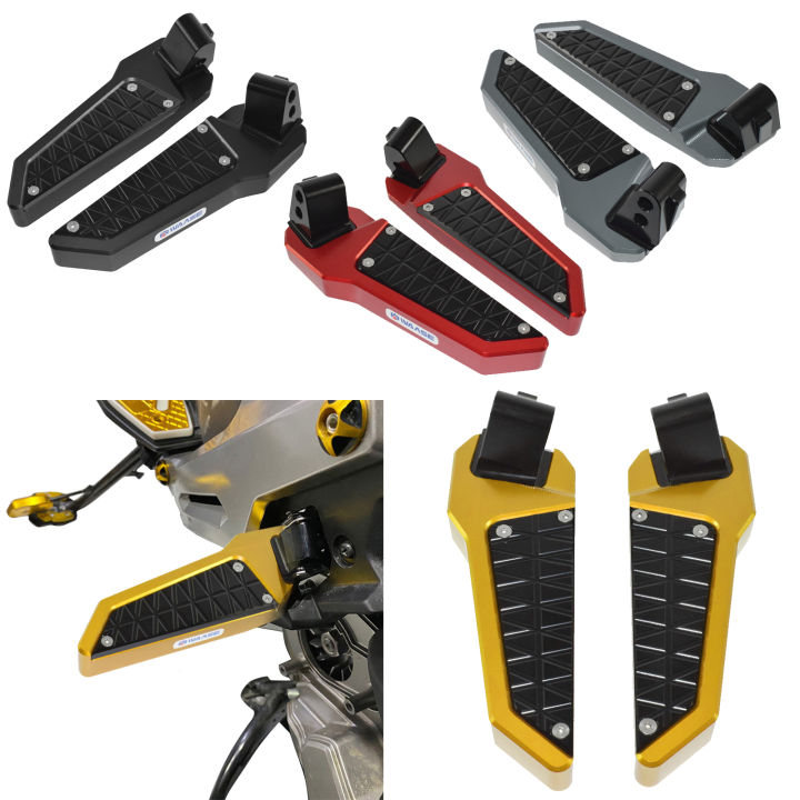 CNC Motorcycle Rear Pillion Passenger Footrests Foot Rest Pegs Pad Step ...