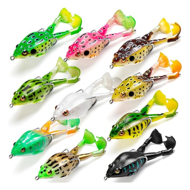 Floating Topwater Frog Lure Kit-Soft Realistic Swimbait for and Trout ...