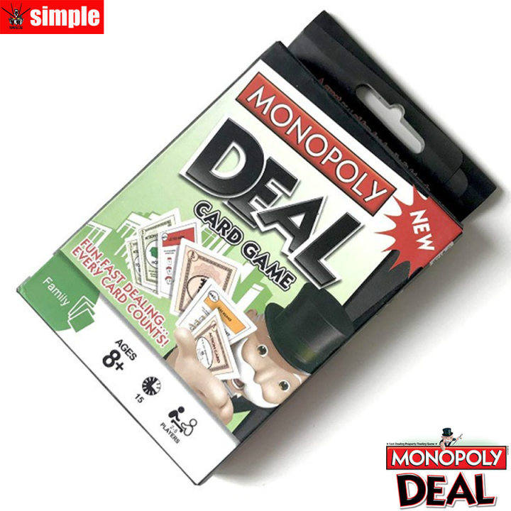 Monopoly Deal Card Game Board Game For Ages 8+ 2-5 Players Parent-child ...