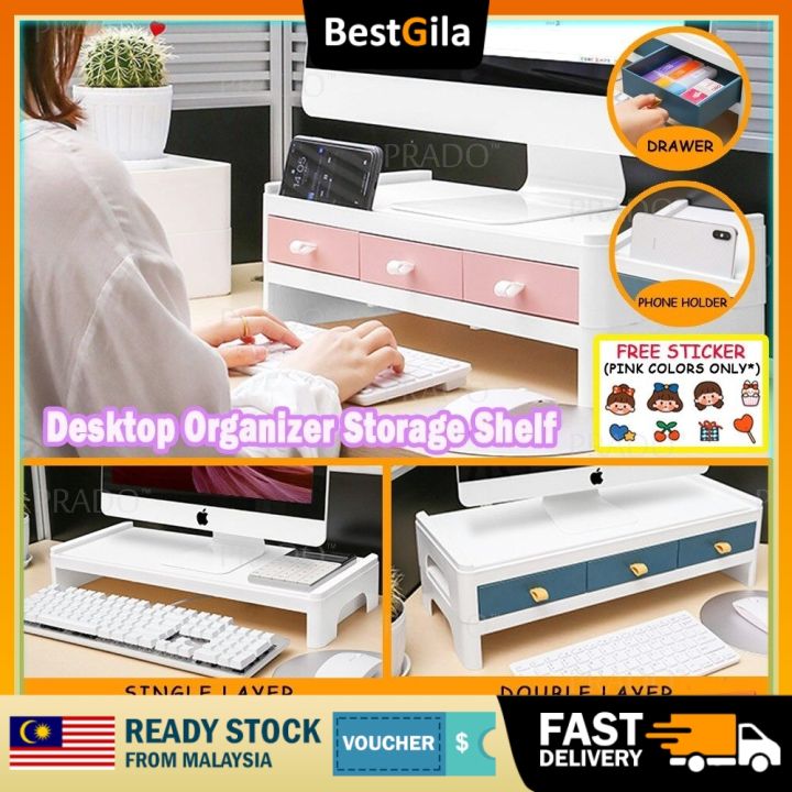 BestGila MALAYSIA Computer Monitor Screen Stand Organizer Desktop Shelf ...