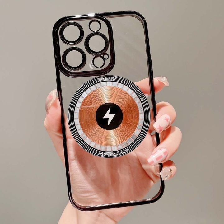 Plating Strong Copper Coil Magnetic Case for Magsafe IPhone 14 Plus 13 ...