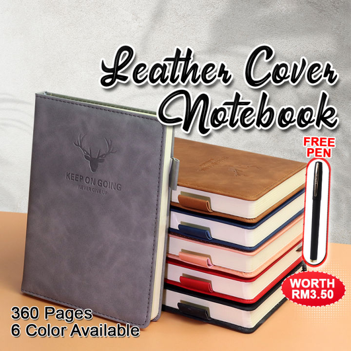 VC Art 360 Page A5 Leather Cover Notebook Diary Single Line Buku Nota ...