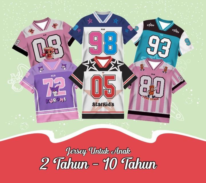 Kaos Jersey Anak 2-10 Thn Jersey Oversized Dryfit Jersey Rugby Baseball ...