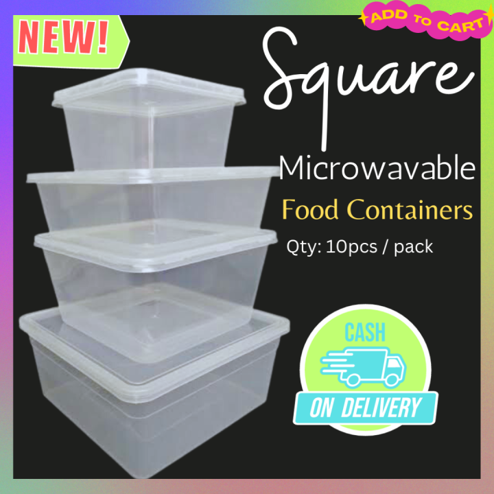 Square Microwavable Food Container Heating and Storage | Lazada PH