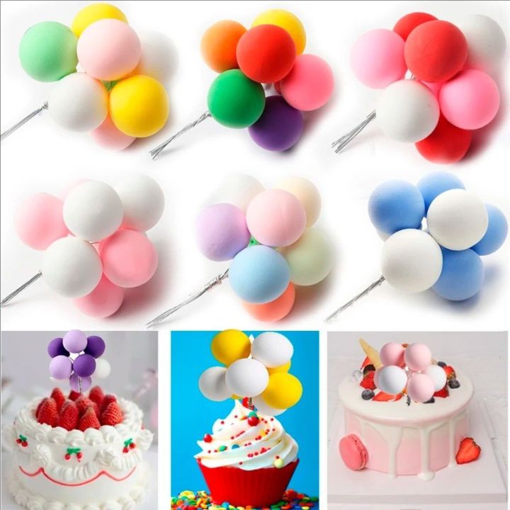 1 Bundle Cake Topper Color Mixing Ball Happy Birthday Cake Topper ...