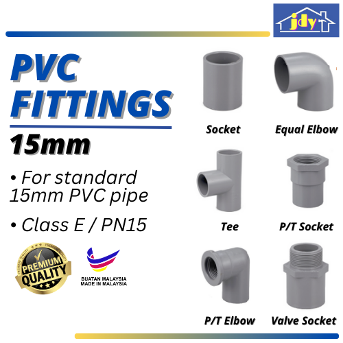 PVC Pipe Fitting Paip PVC Connector Equal Socket Elbow Tee Valve Socket ...