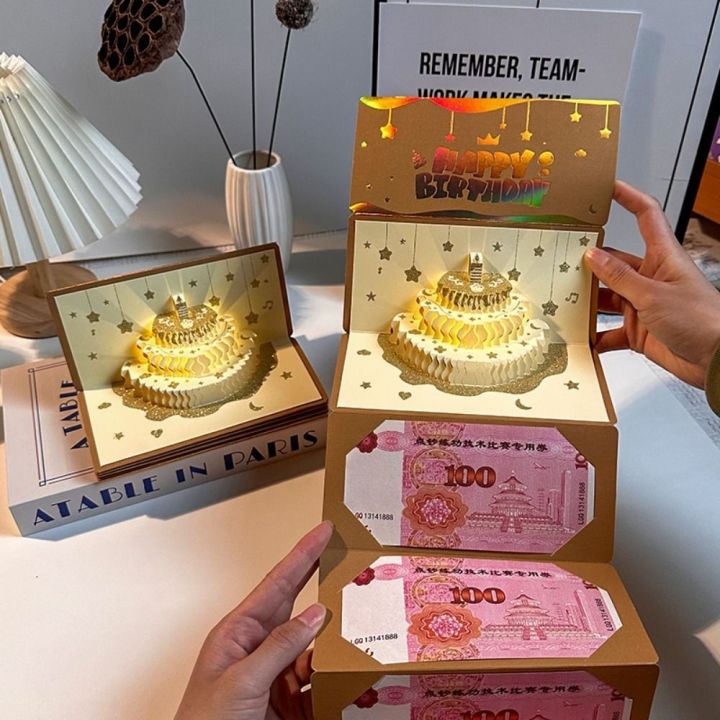 WIDESPREADSTORE13E5 3D Pop-Up Thiệp chúc mừng sinh nhật phong bì đỏ 6 ...