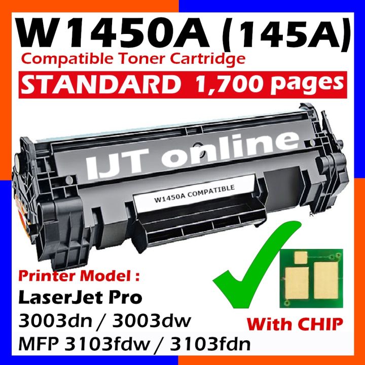🔥 WITH CHIP and Plug and Print🔥 Compatible to HP 145A W1450A / W1450X ...