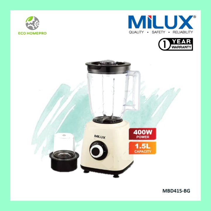 Milux 1.5L Blender & Mill MBD-415BG (Beige) | Lazada