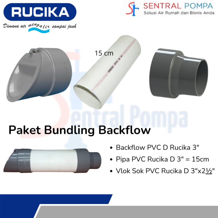 Backflow RUCIKA 3" x 2" Paket Back Flow 3" Anti Banjir Anti Pipa 3 ...
