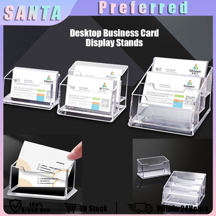 Acrylic Desktop Business Card Stand Holder Muiltifunction Cards Display ...